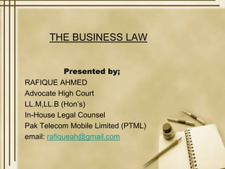Business Law Presentaion-Outlines- | PPTX
