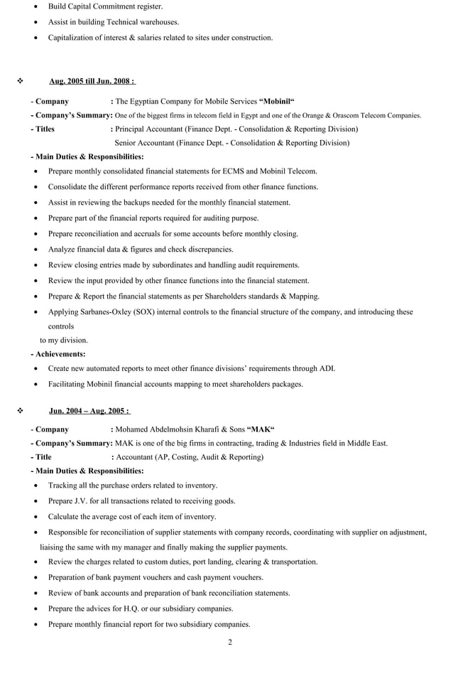 Wael Abou-zeid CV | DOC | Business Accounting & Finance | Business