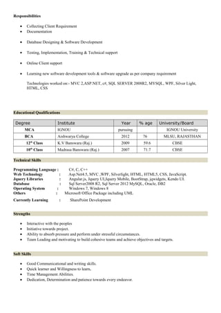 Resume Hussain Senior Developer | PDF