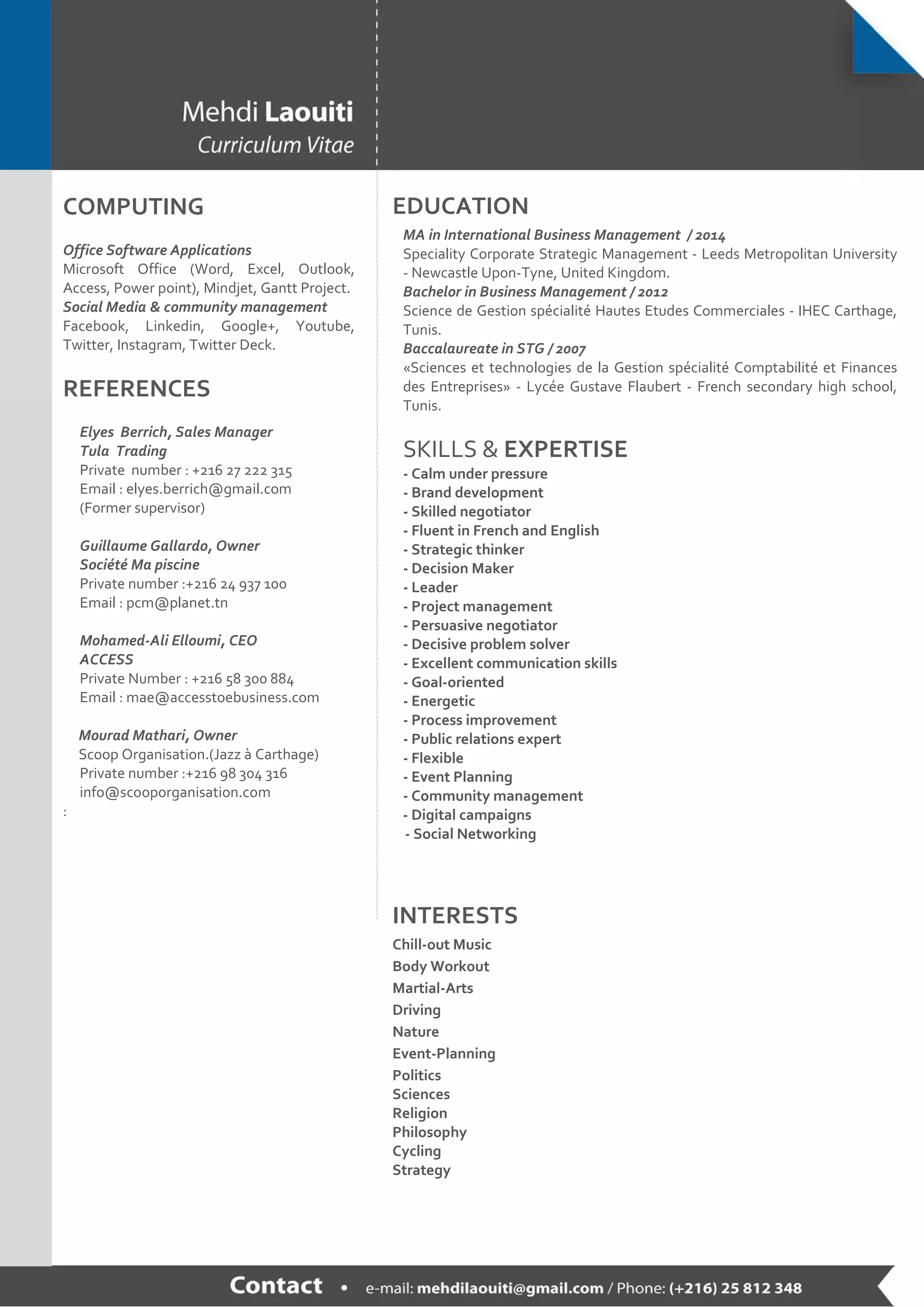 Mehdi Laouiti Cv updated 1Pdf | PDF