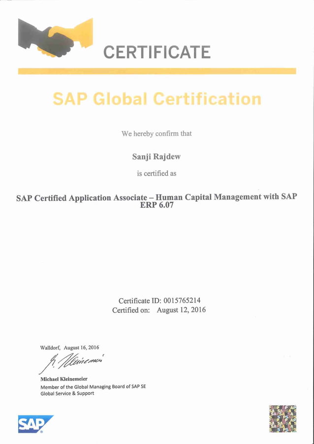 SAP Certification Doc | PDF