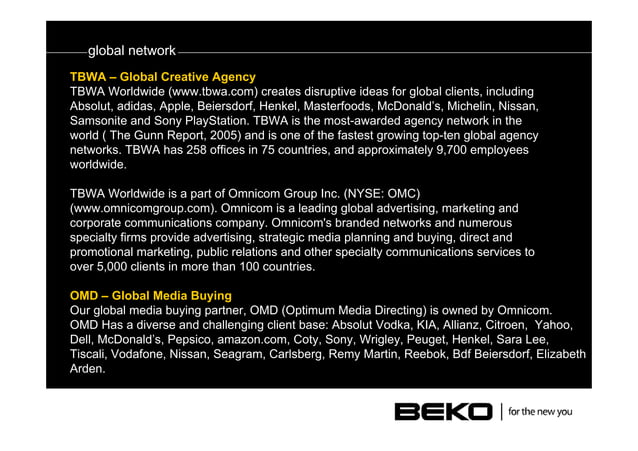 Beko global marketing activities | PDF