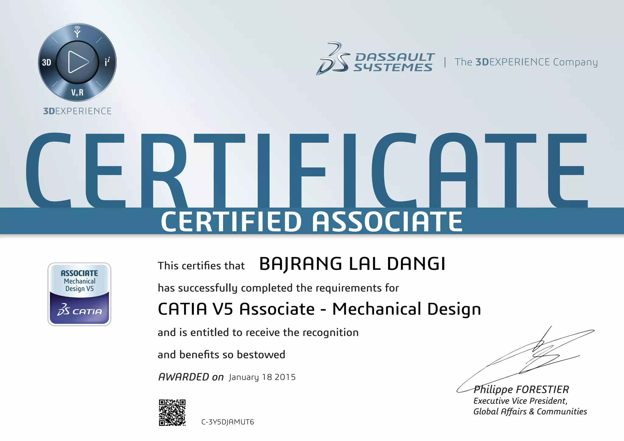 CATIA V5 Certificate C-3Y5DJAMUT6 | PPT