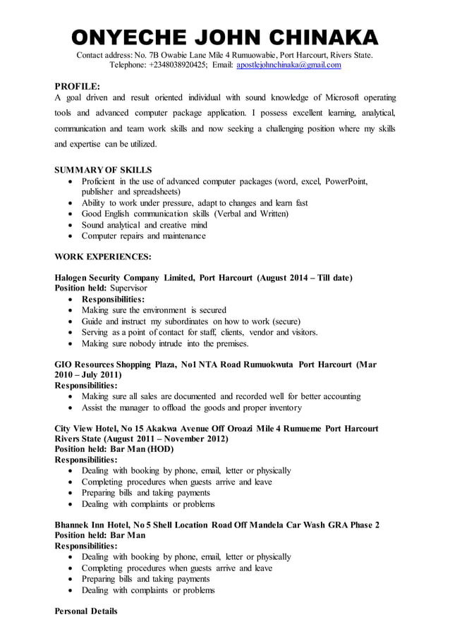 apostle john cv | DOCX