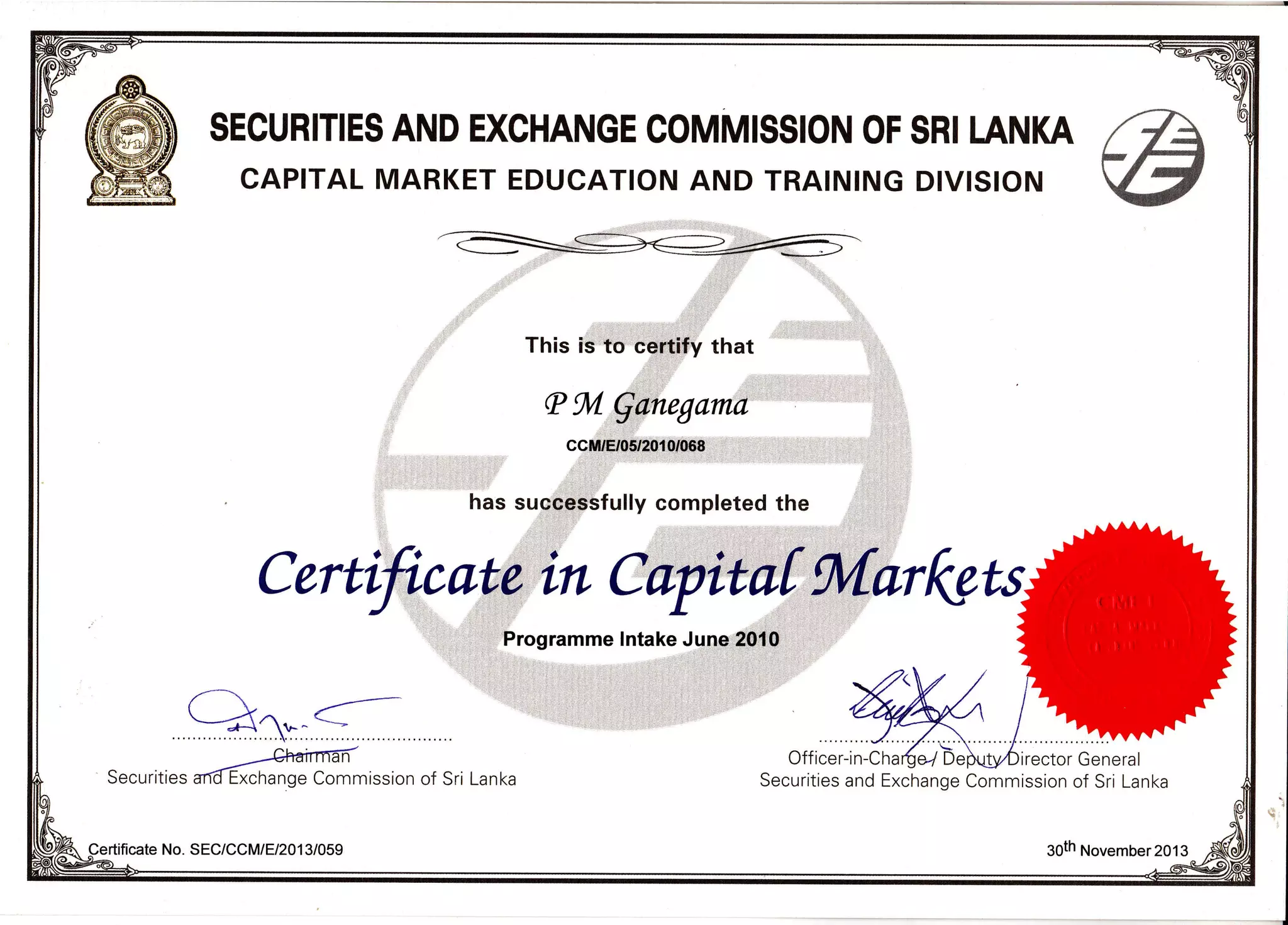Certificate in Capital Markets | PDF