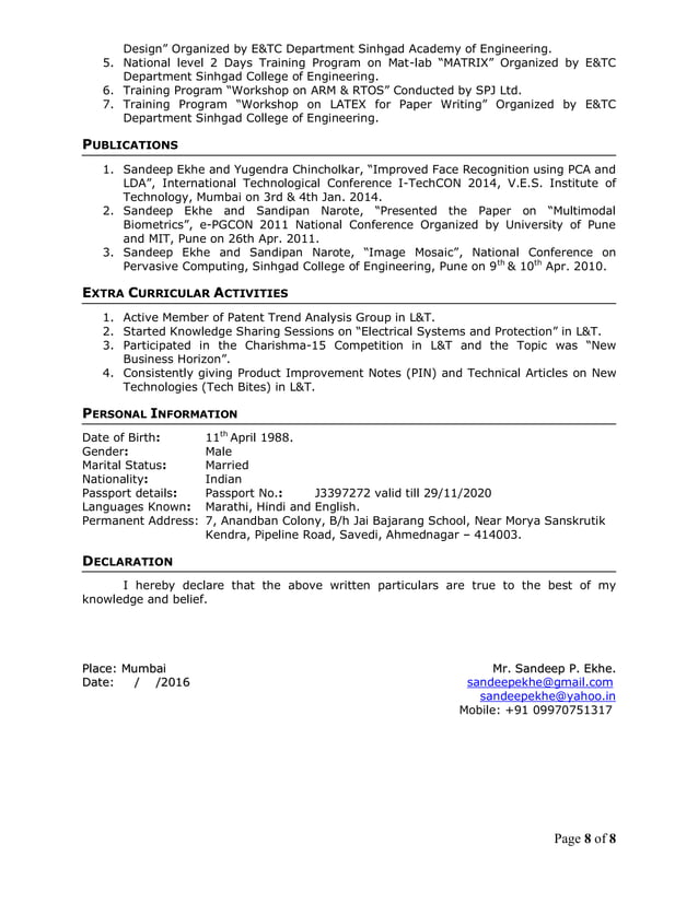CV SANDEEP_EKHE_ME_VLSI and Embedded Systems_4.9 year Exp in Embedded Firmware Designing | PDF