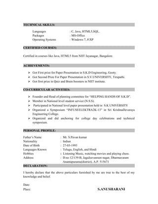 anu new resume.resume | DOC