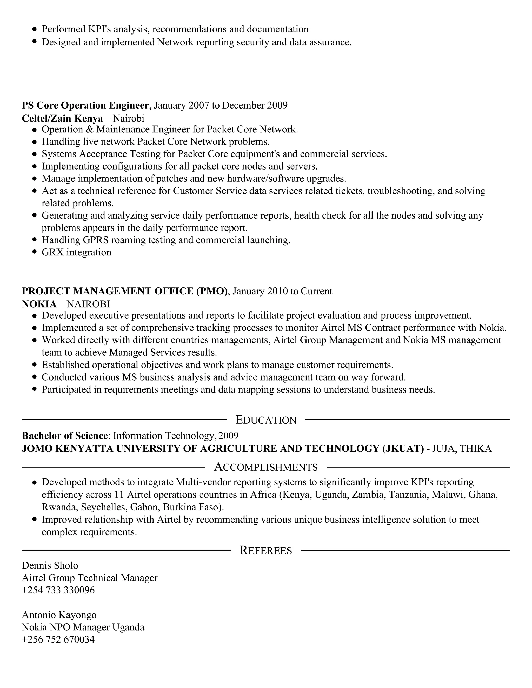 JULIUS KAGIKI CHEGE Resume | PDF