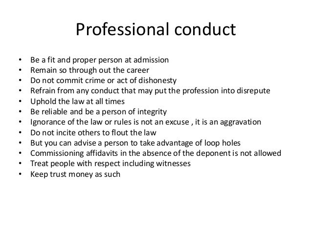 PROFESSIONAL CONDUCT