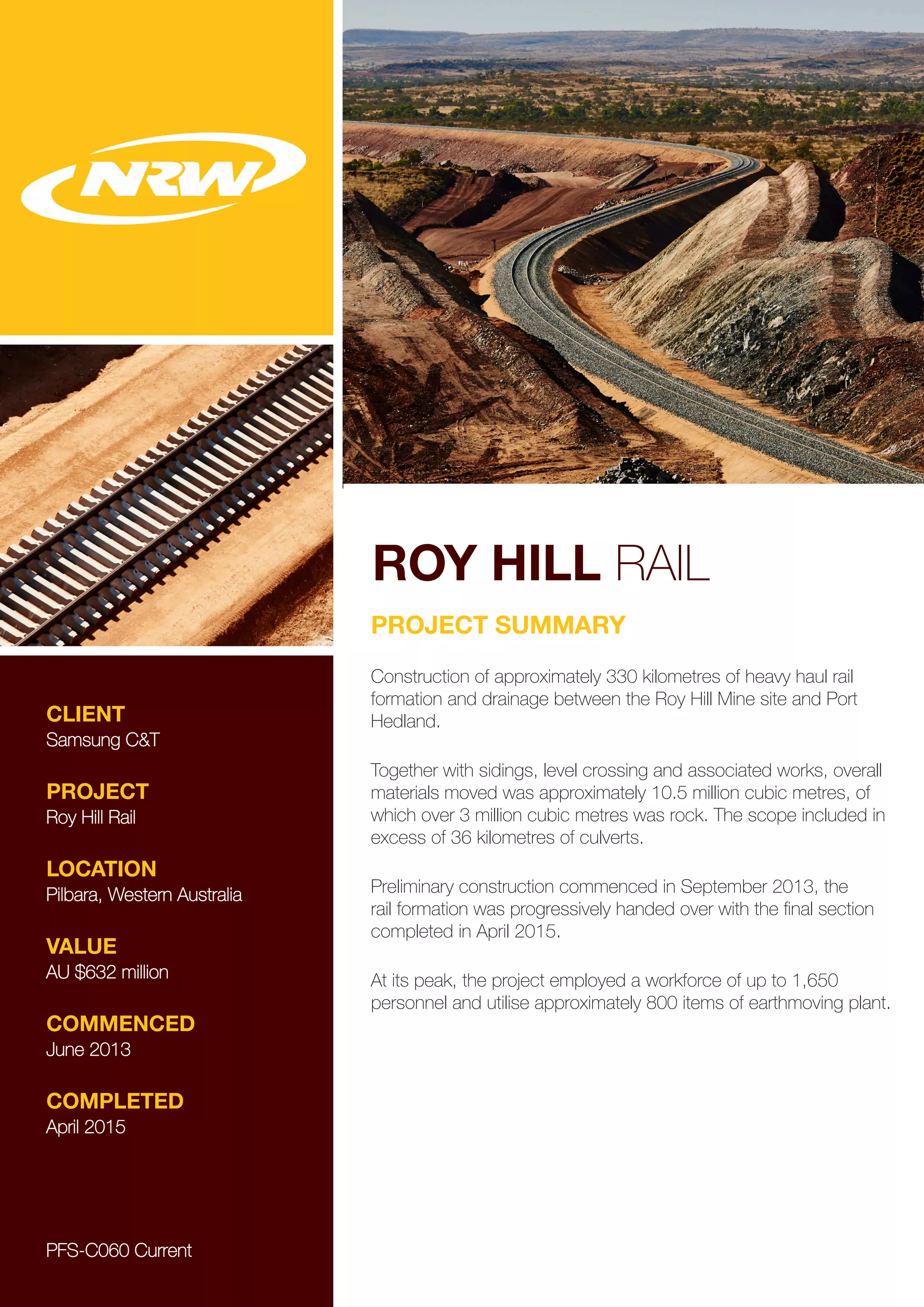 Project - Roy Hill Rail | PDF