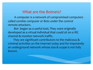 BotNet Attacks | PPT