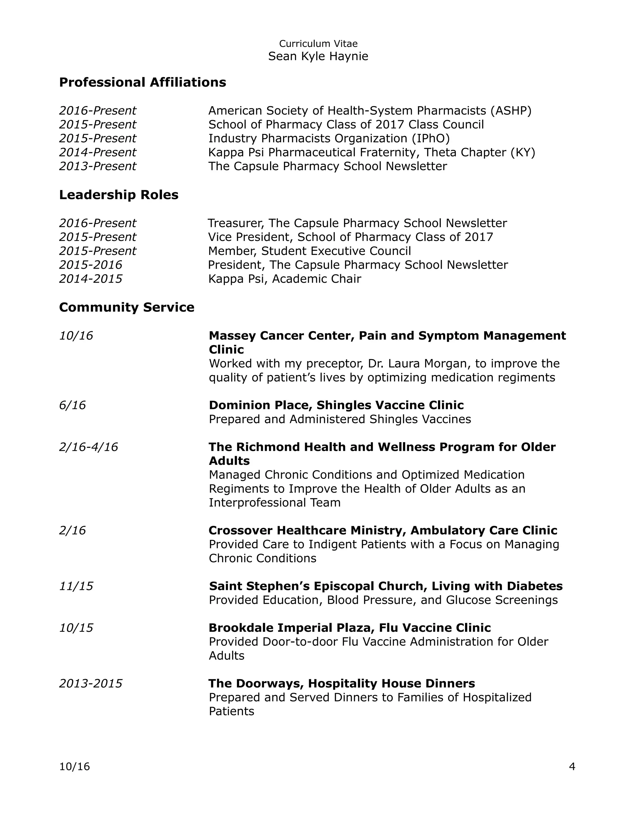 SeanHaynieCV_2016_Updated_V2 | PDF