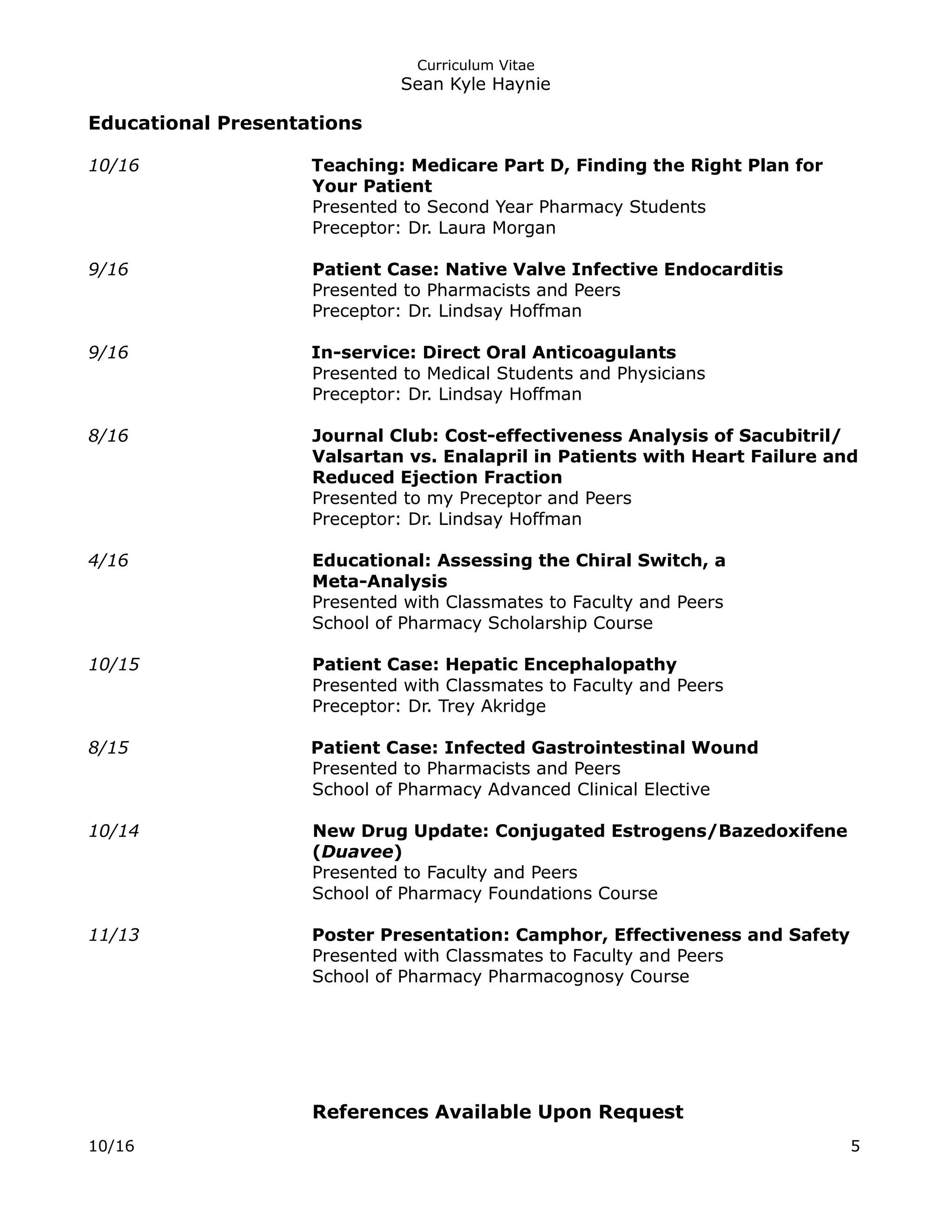 SeanHaynieCV_2016_Updated_V2 | PDF