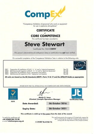 CompEx Certificate | PDF