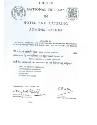 HND certificate Mark Timbrell | PDF