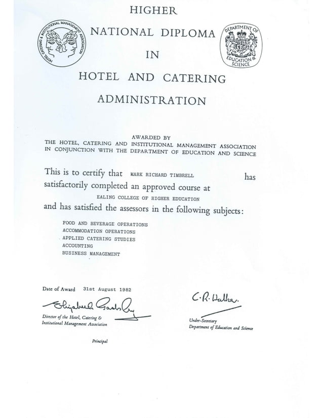 HND certificate Mark Timbrell | PDF