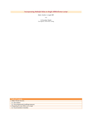 Maker Checker -Incorporating Multiple Roles in Single SilkPerformer ...