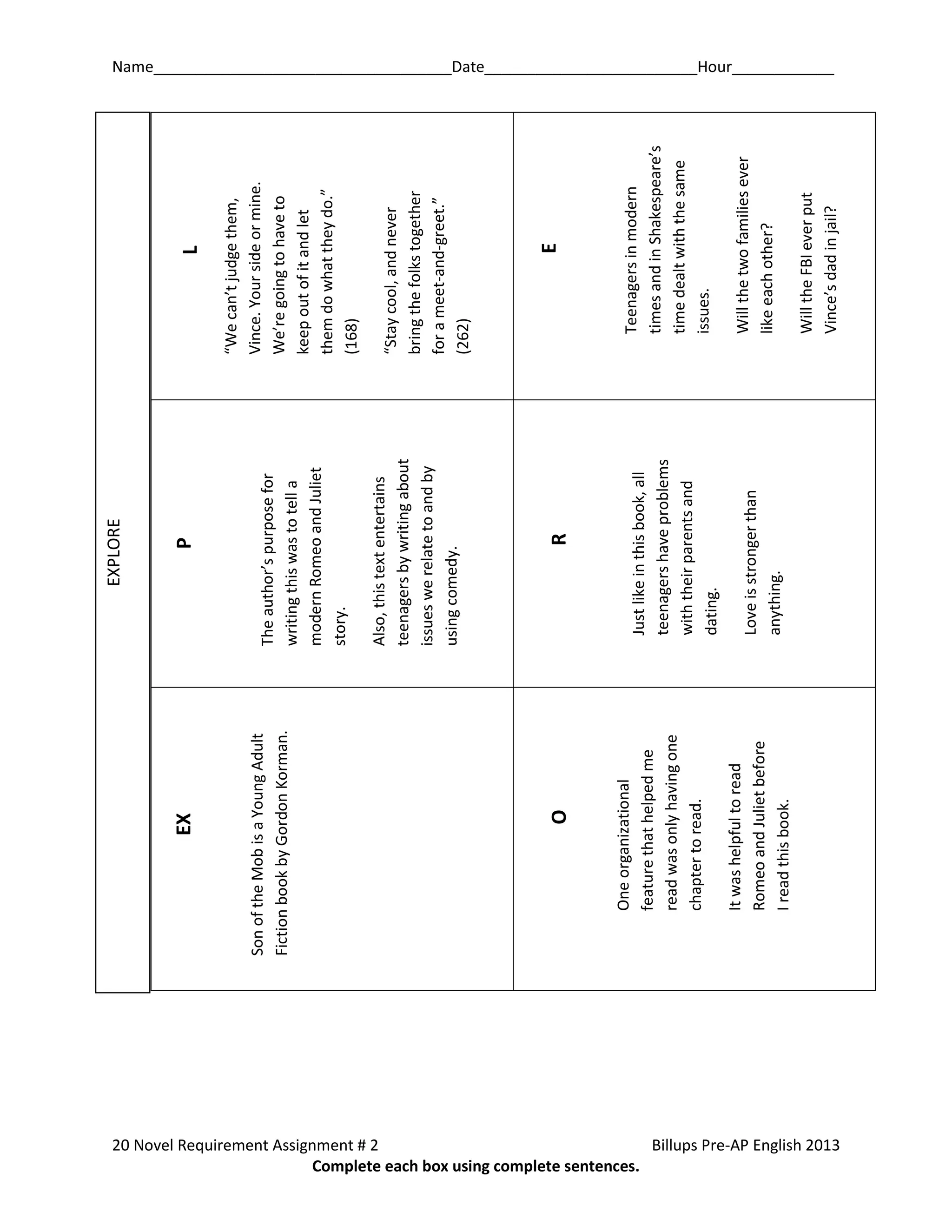 Example of EXPLORE | PDF | Parenting Teens | Parenting