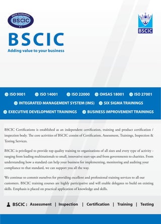 BSCIC Training Brochure | PDF