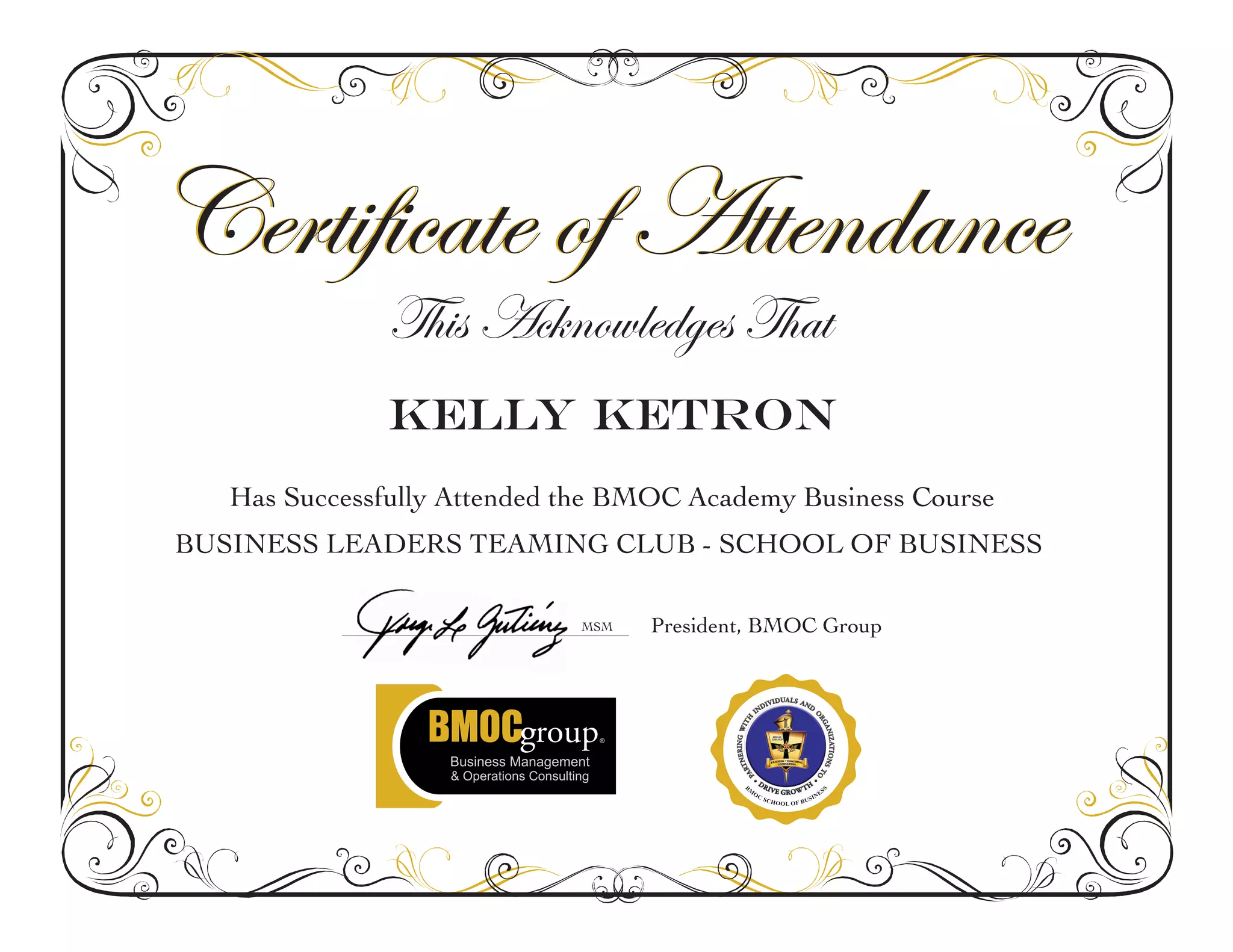 BMOC attnd Kelly Ketron | PPT