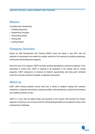 CSDT_Brochure | PDF | Business Administration | Business