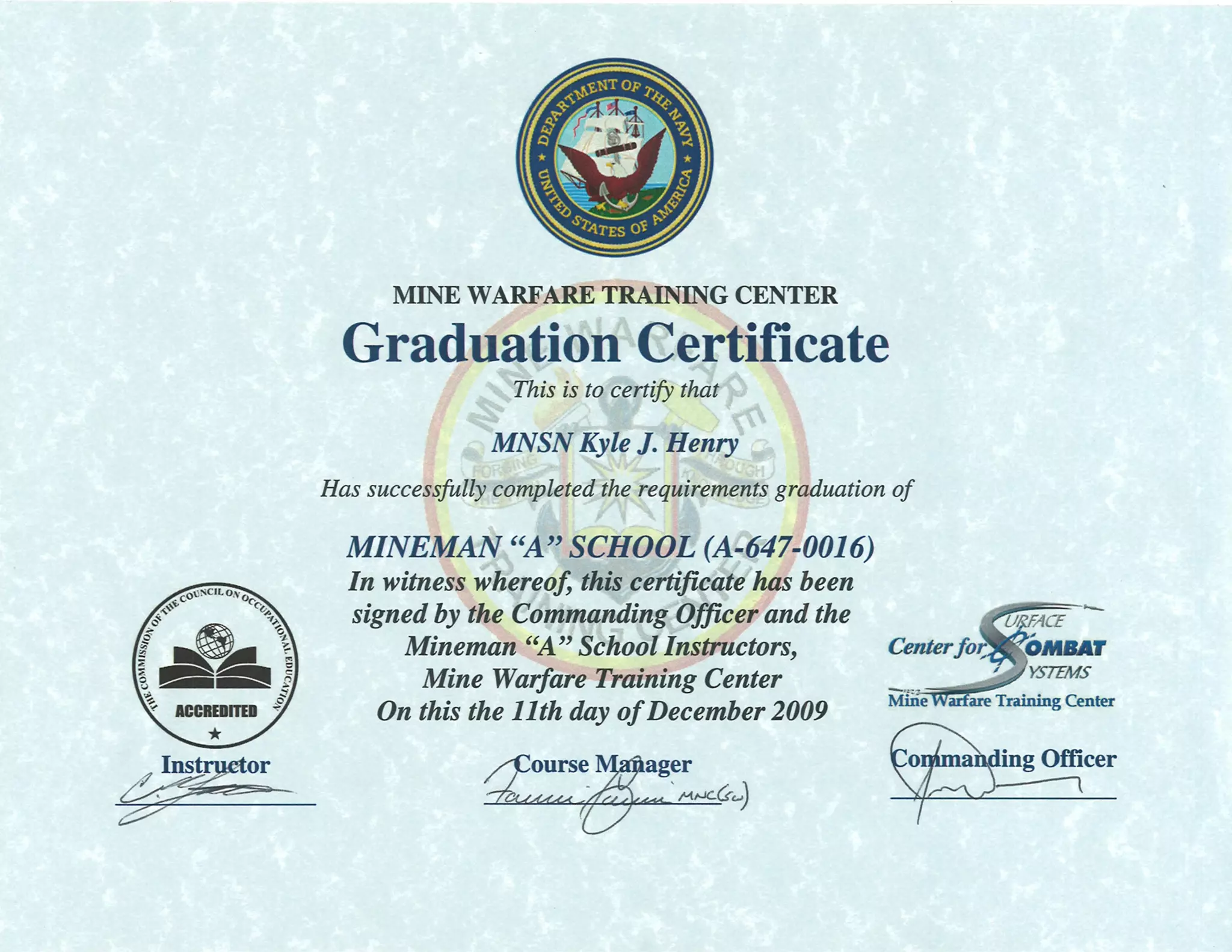 MINEMAN 'A' SCHOOL CERTIFICATE 2 | PDF