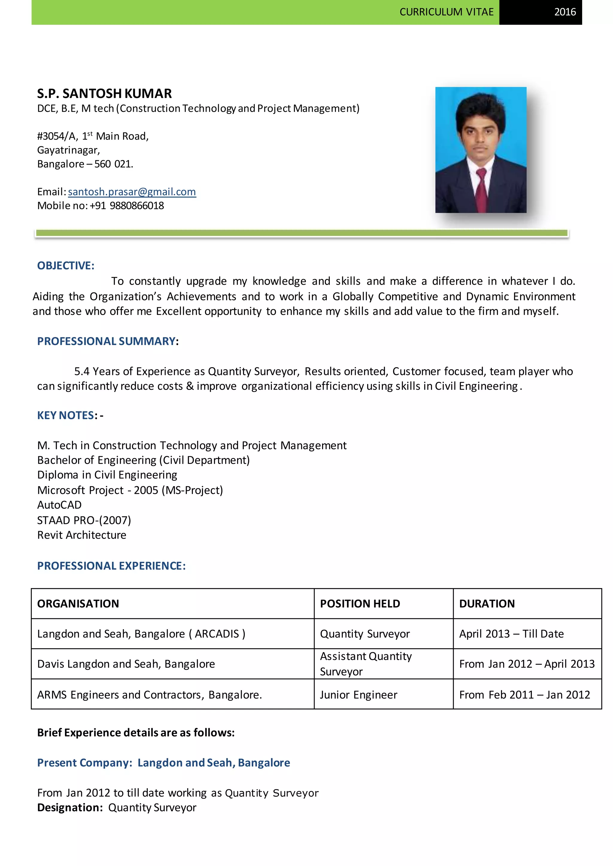 Santosh -Resume 2016 | PDF