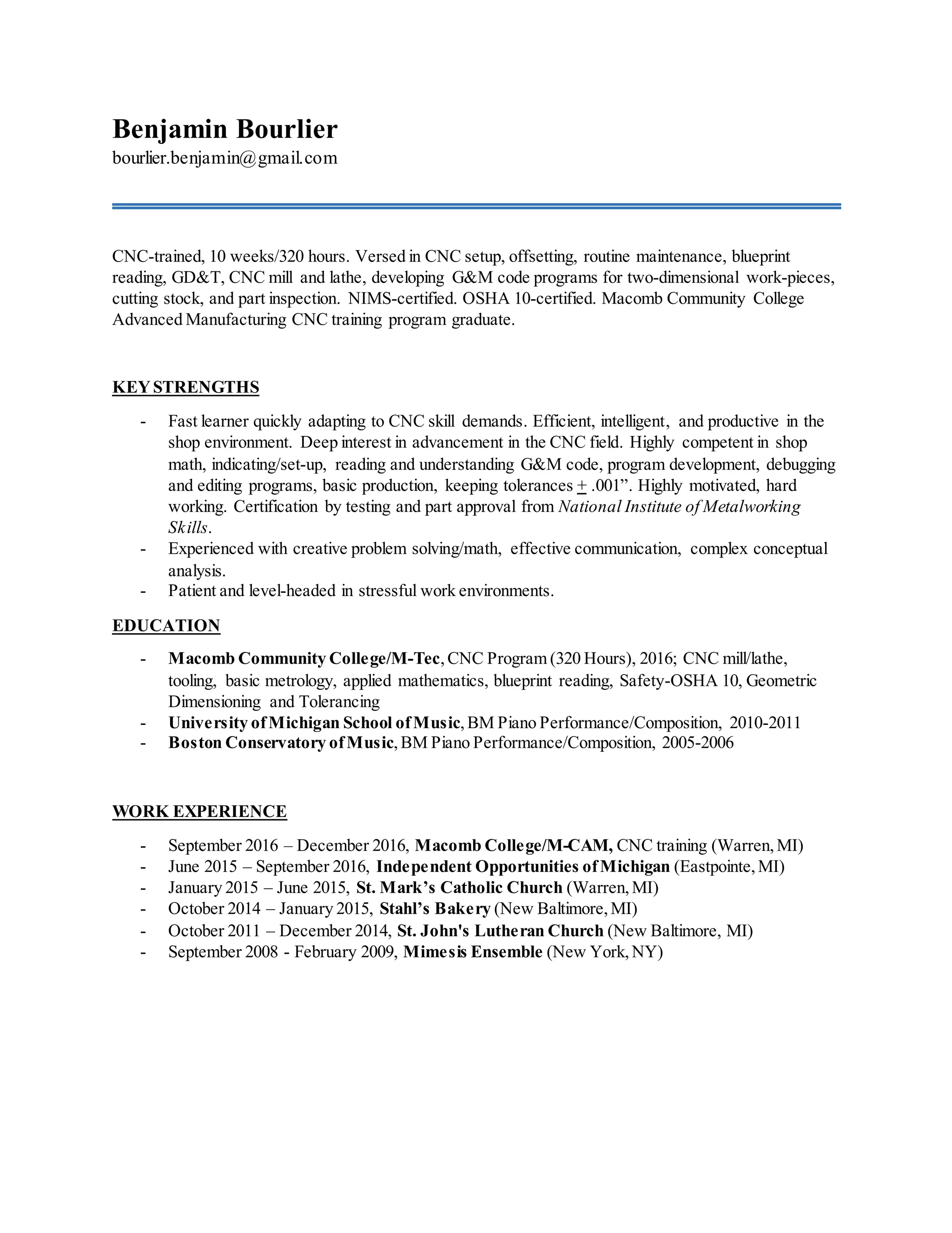 Benjamin Bourlier resume | DOCX