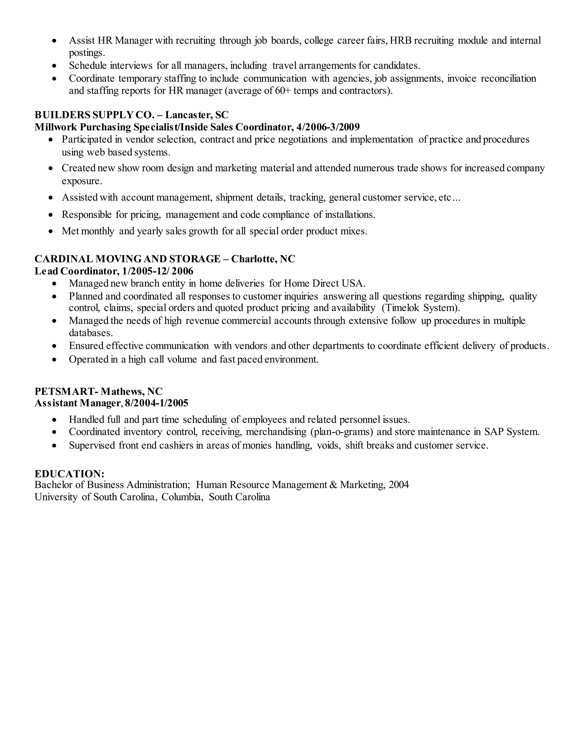 Amanda White Resume 2016 | DOCX
