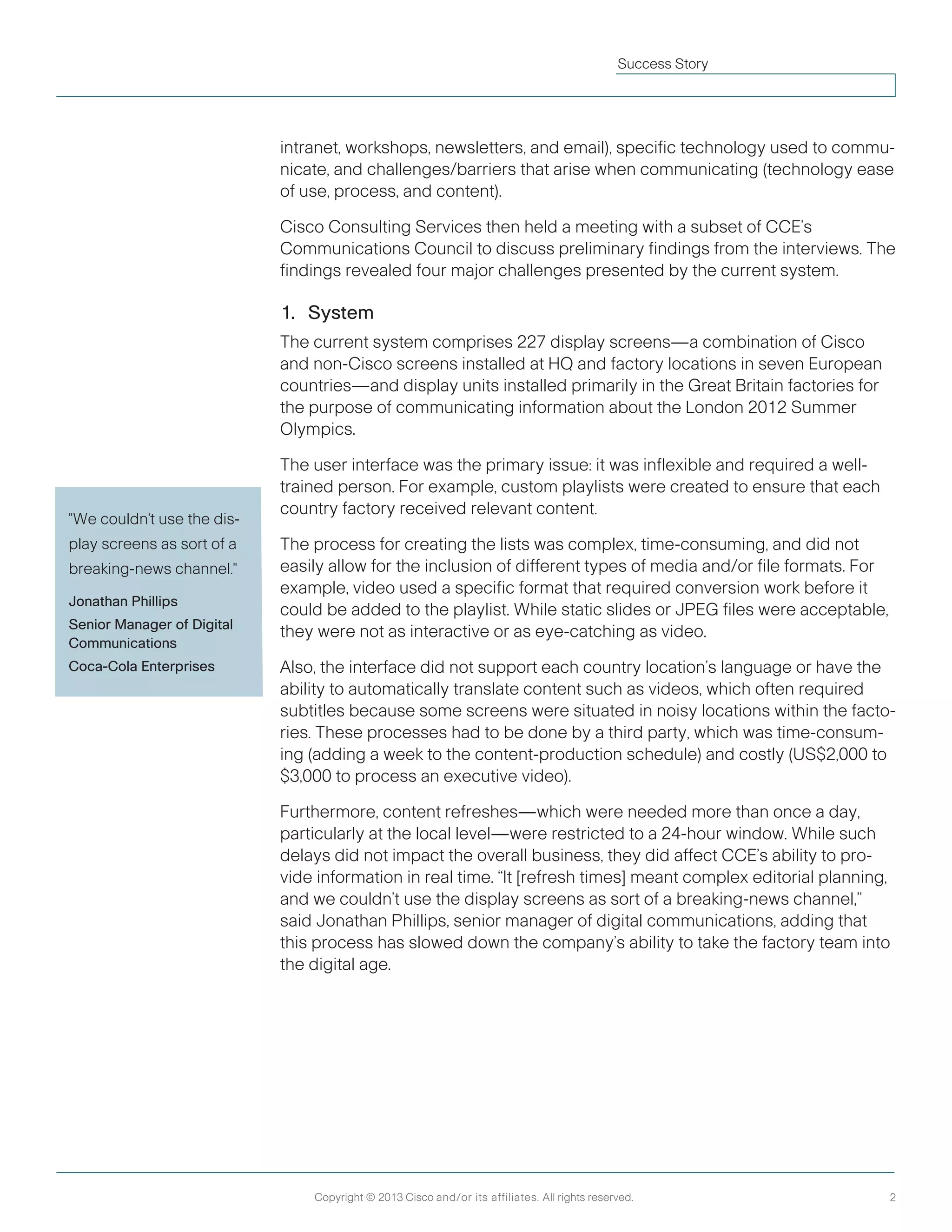 Coca-Cola-Enterprises_Digital-Signage-Platform | PDF