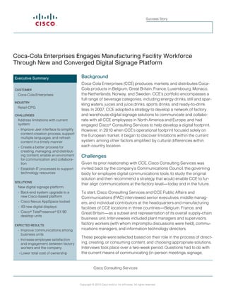 Coca-Cola-Enterprises_Digital-Signage-Platform | PDF