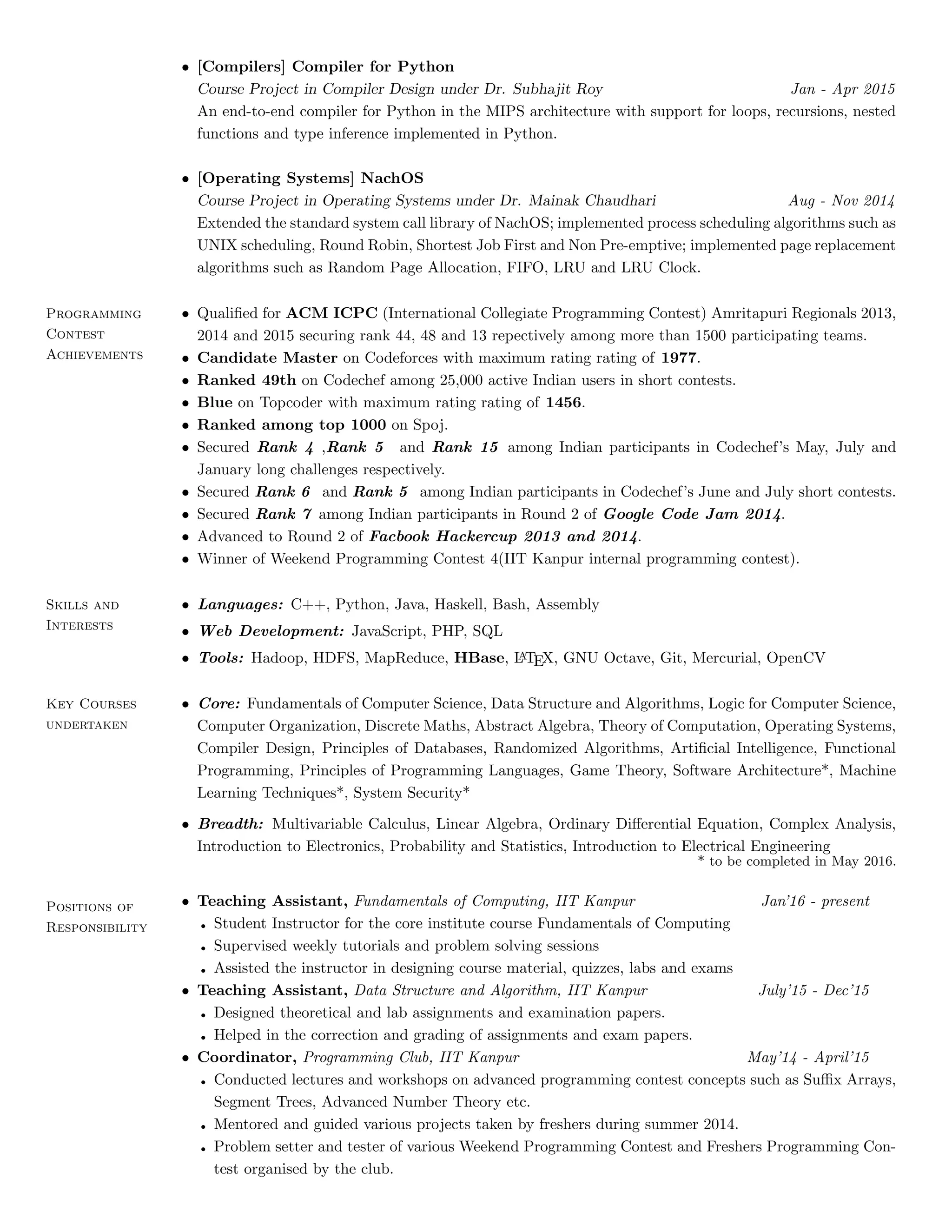 resume | PDF | Programming Languages | Computing