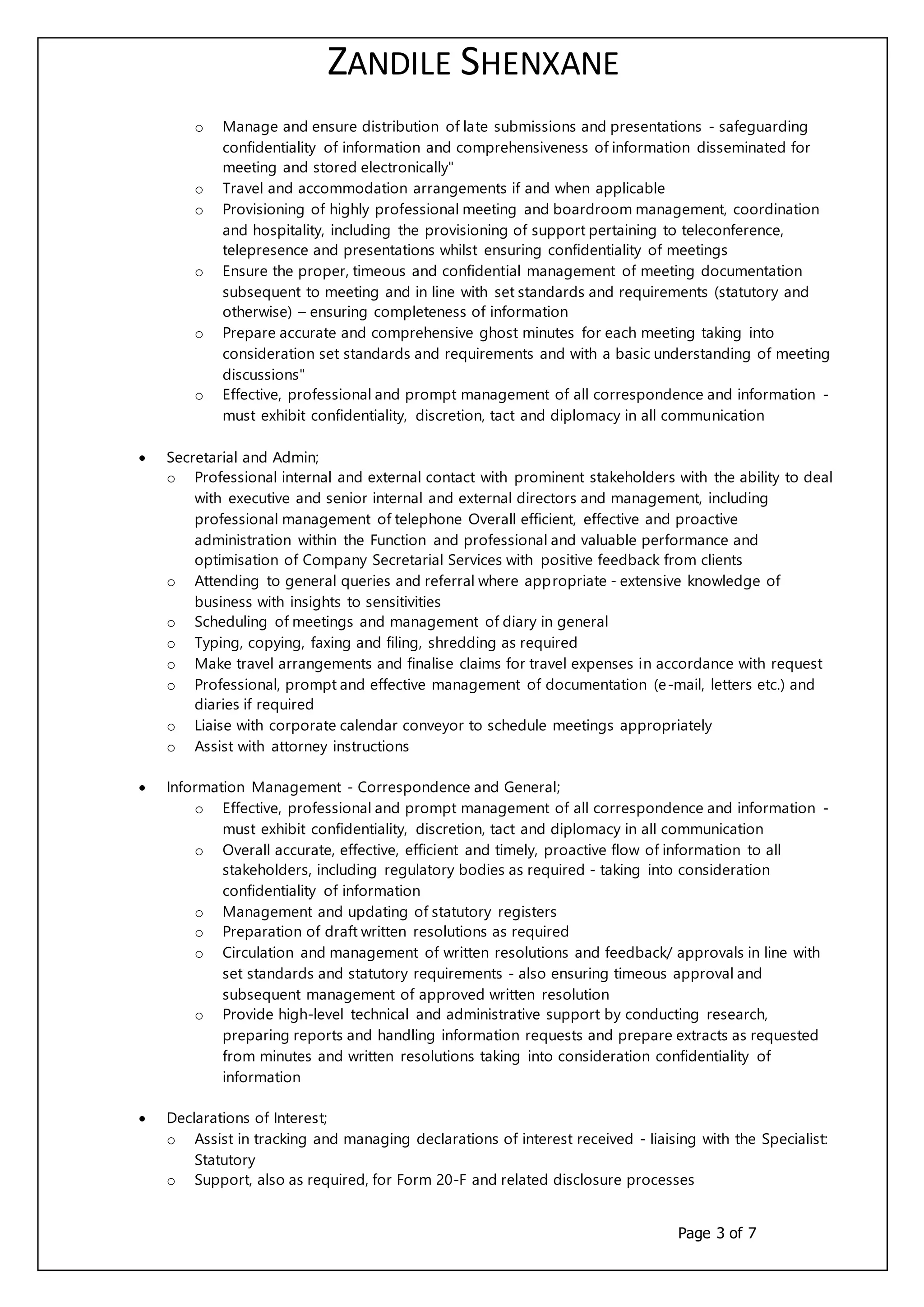 Zandile Shenxane CV 2015 | DOCX