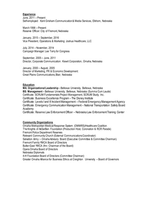 Kent Grisham Resume 2pg Feb2016 | PDF