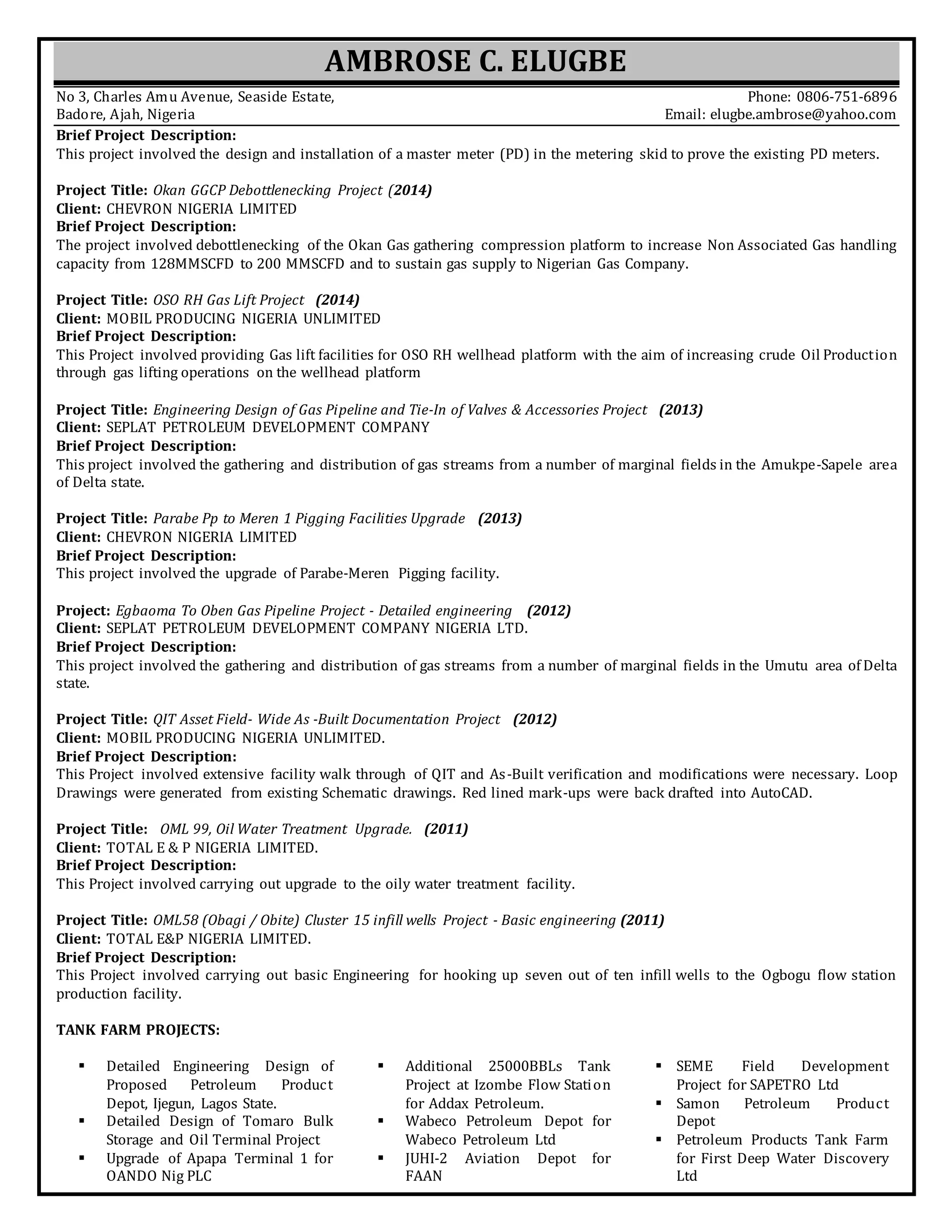 Ambrose Elugbe - CV | DOCX