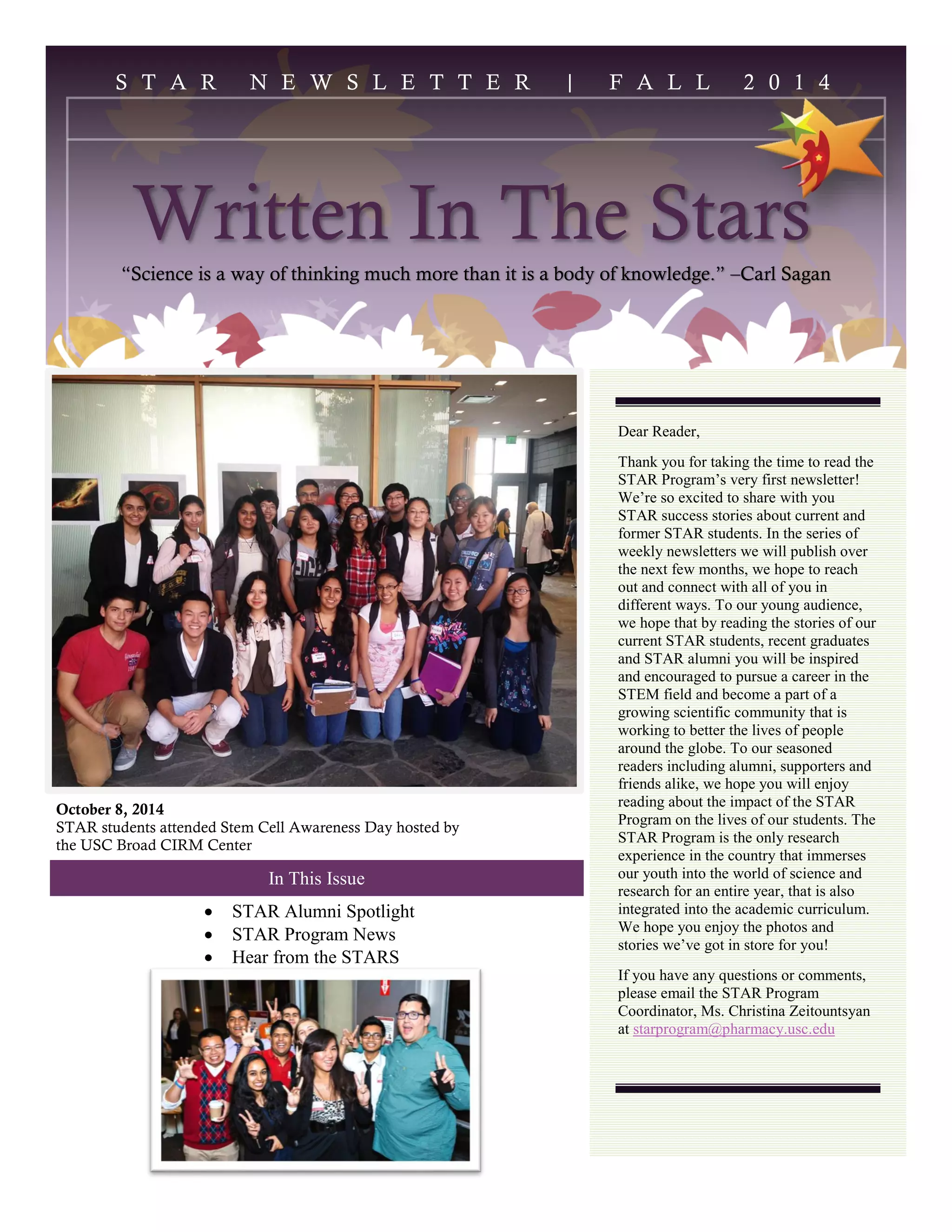 STAR Newsletter 1 | PDF