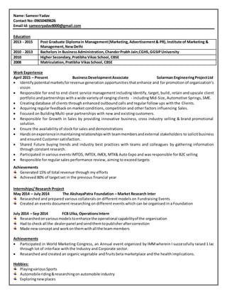 Sameer Yadav_Resume | DOCX