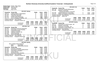 Unofficial Transcript | PDF