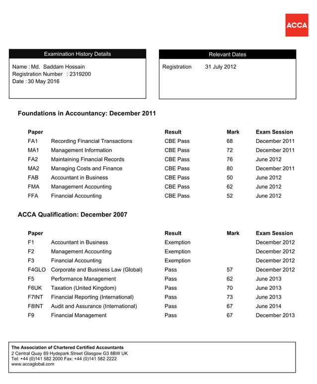 Exam Transcript. | PDF