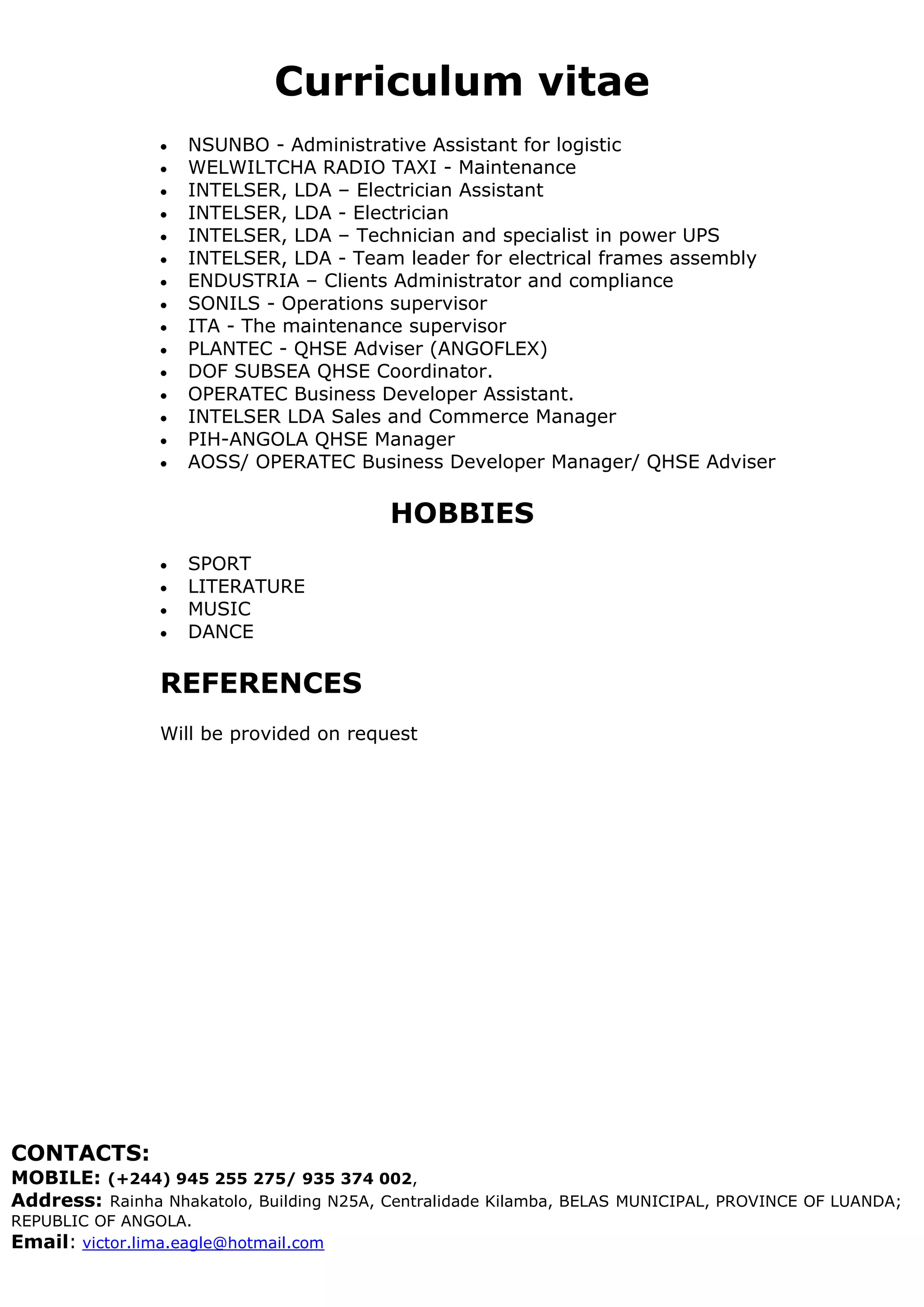 Profecional Curriculum vitae English-2015 | PDF