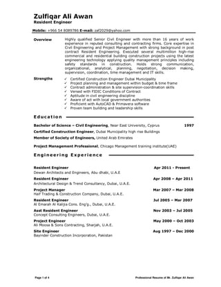 CV | PDF | Civil Engineering Industry | Industries