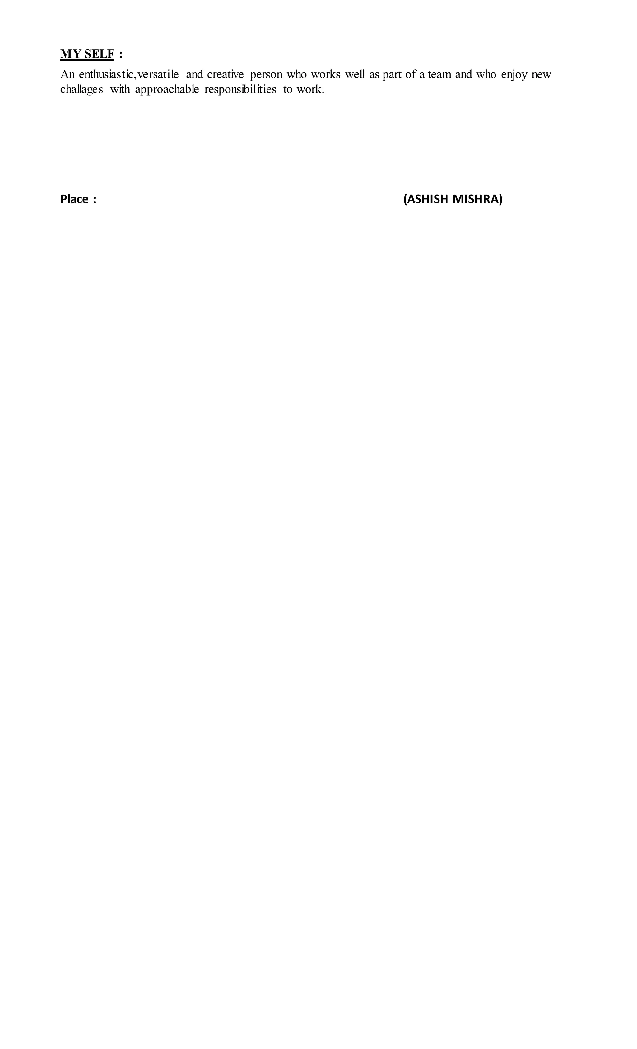 ASHISH_RESUME | DOCX | Business | Business and Finance