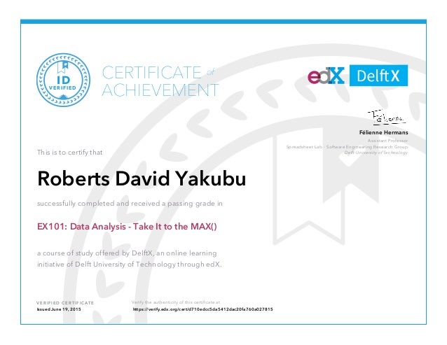 Edx Verified Certificate