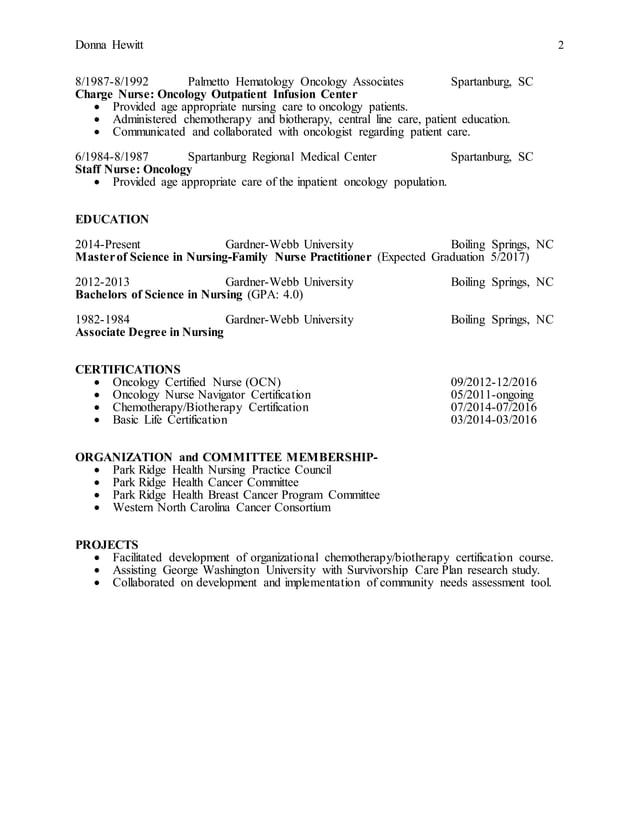 Donna Hewitt Resume 2015 | PDF