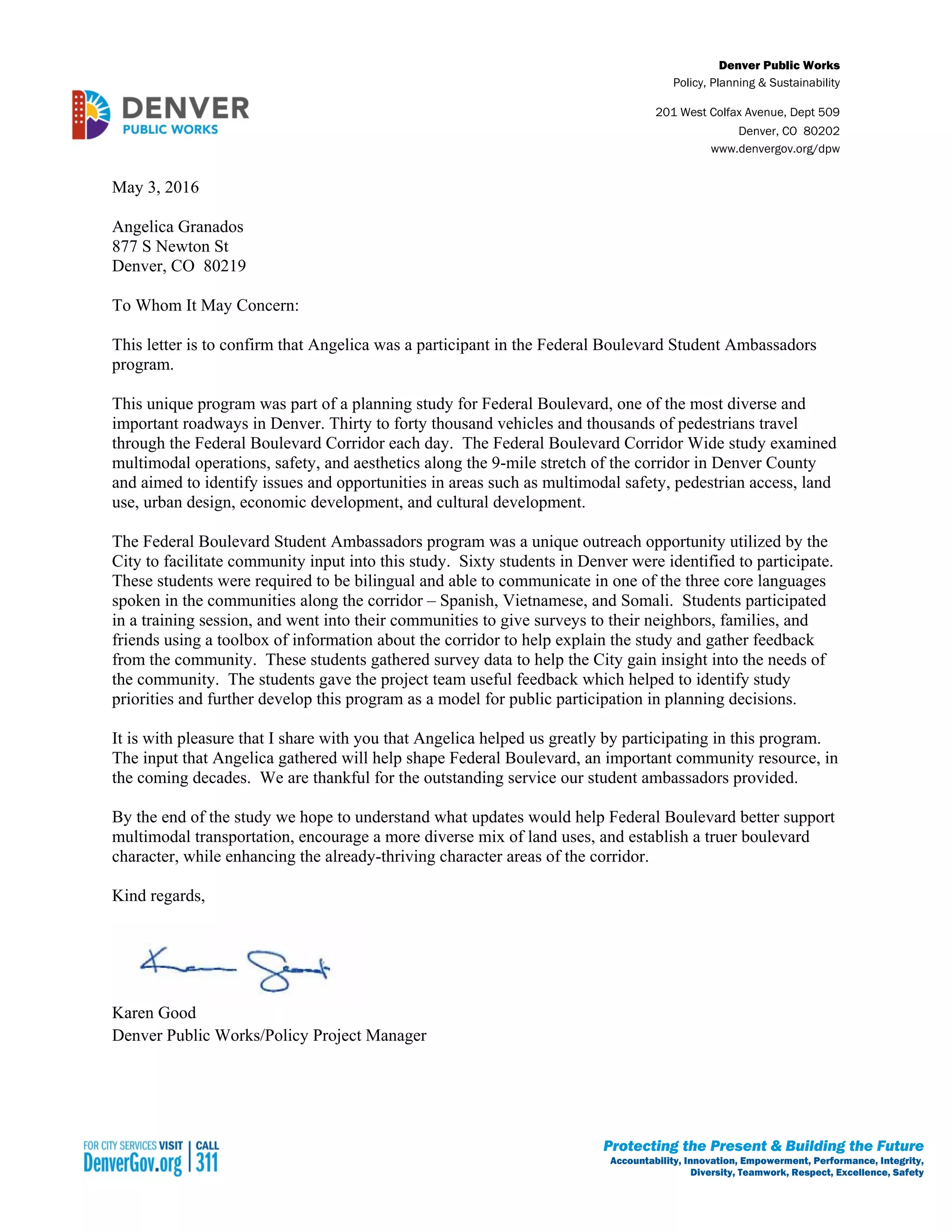 Granados Letter of Recommendation | PDF