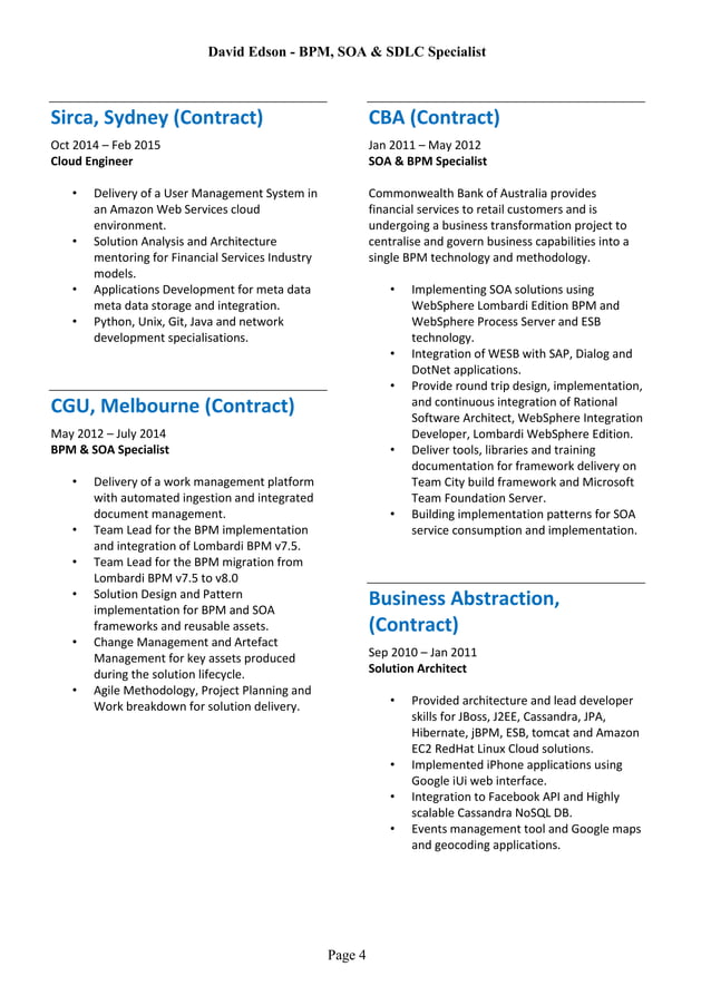 David Edson CV Abridged | PDF