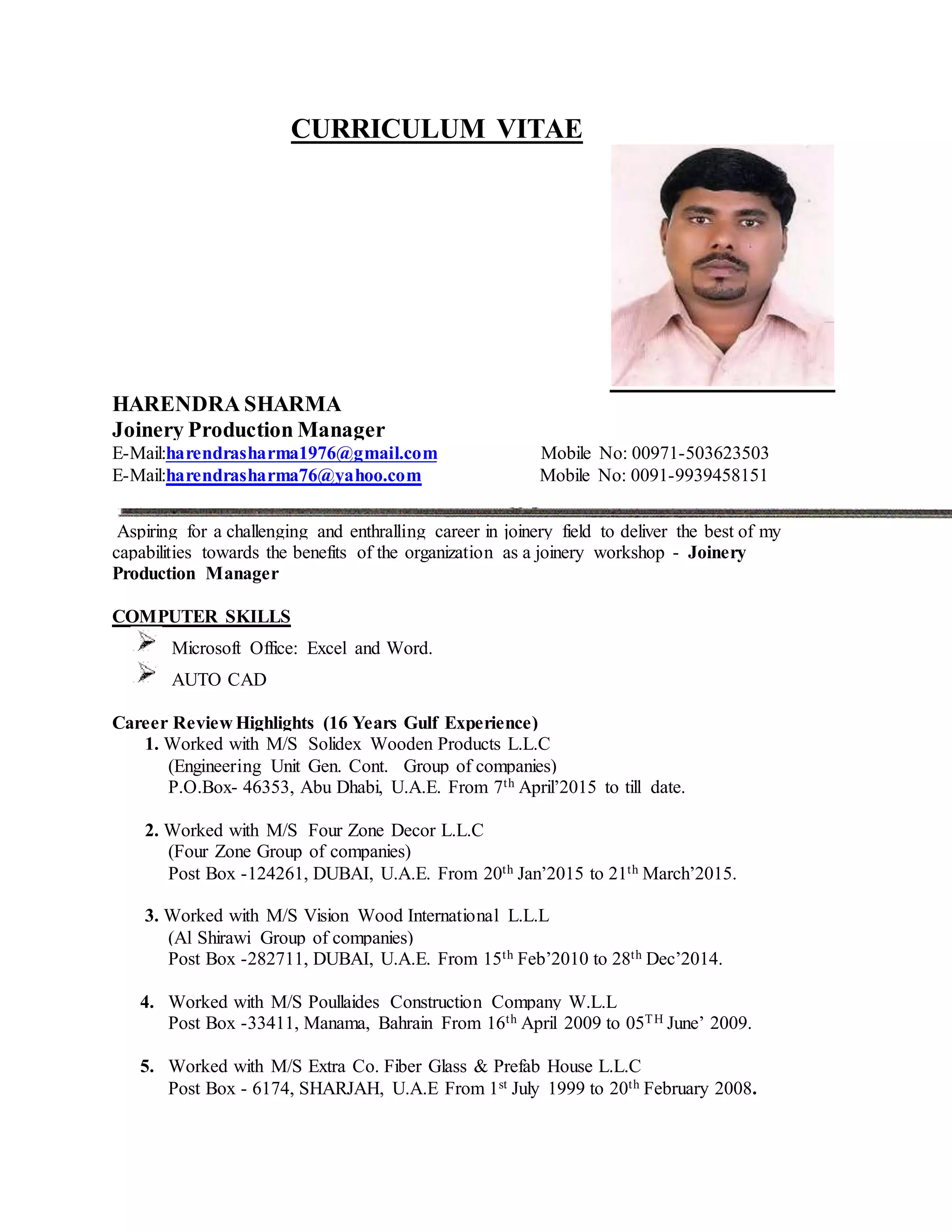 CV 2017# harendra sharma | DOCX
