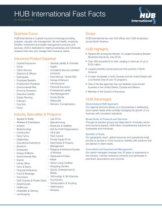 HUB International Fast Facts | PDF