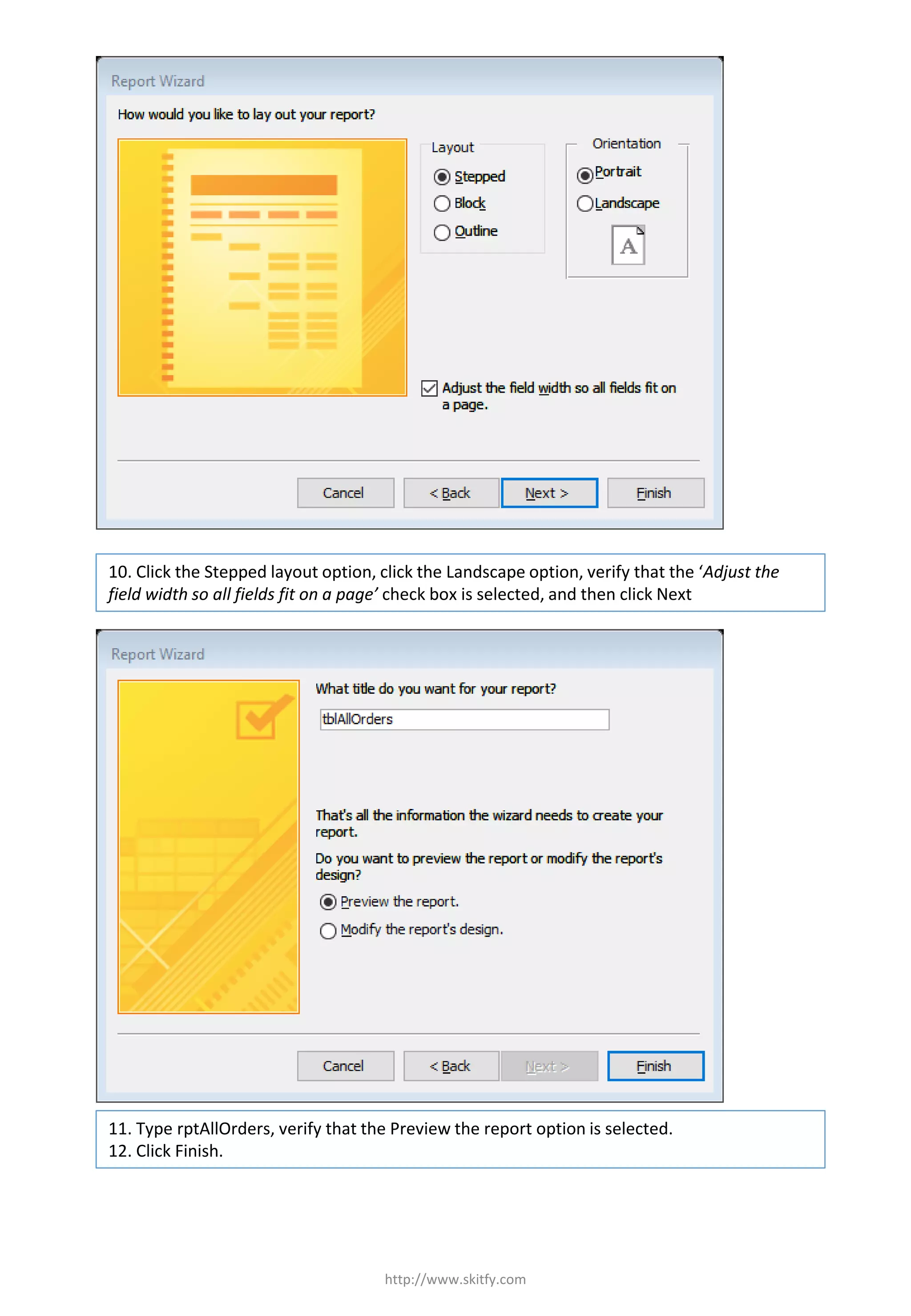 6.2 Creating a Report Using the Report Wizard | PDF