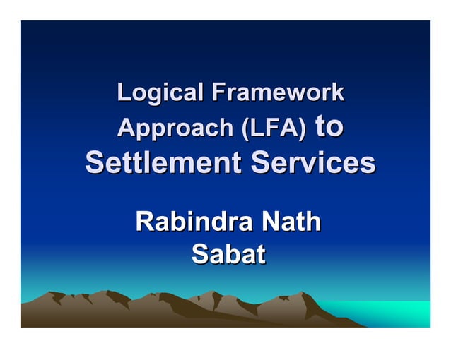 C8 logical framework approach (lfa) | PPT